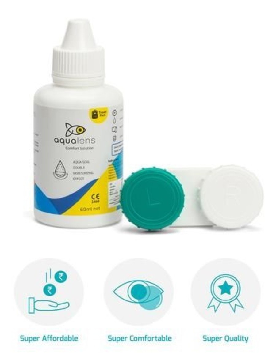 Buy Aqualens Comfort Contact Lens Solution Bottle Of 60 Ml (Lens Case ...