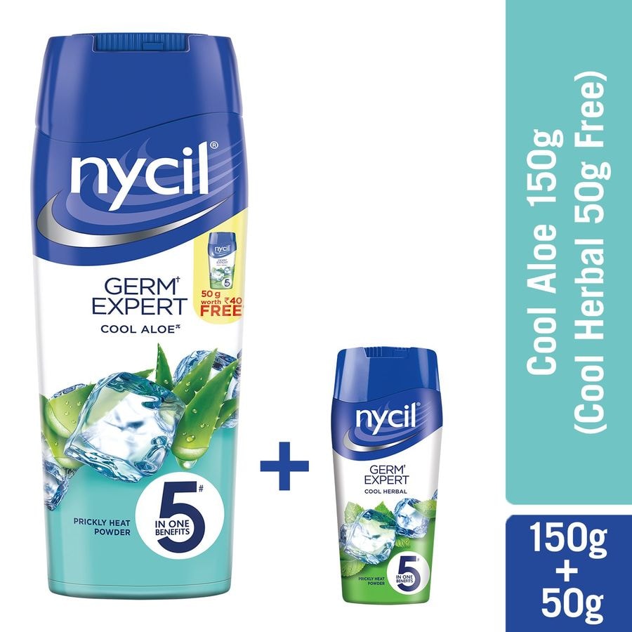 Buy Nycil Cool Aloe Prickly Heat Powder Bottle Of 150 G (Cool Herbal ...
